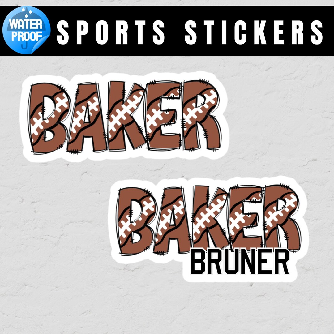 Custom Football Name Sticker, Vinyl Sports Team Decal - Etsy