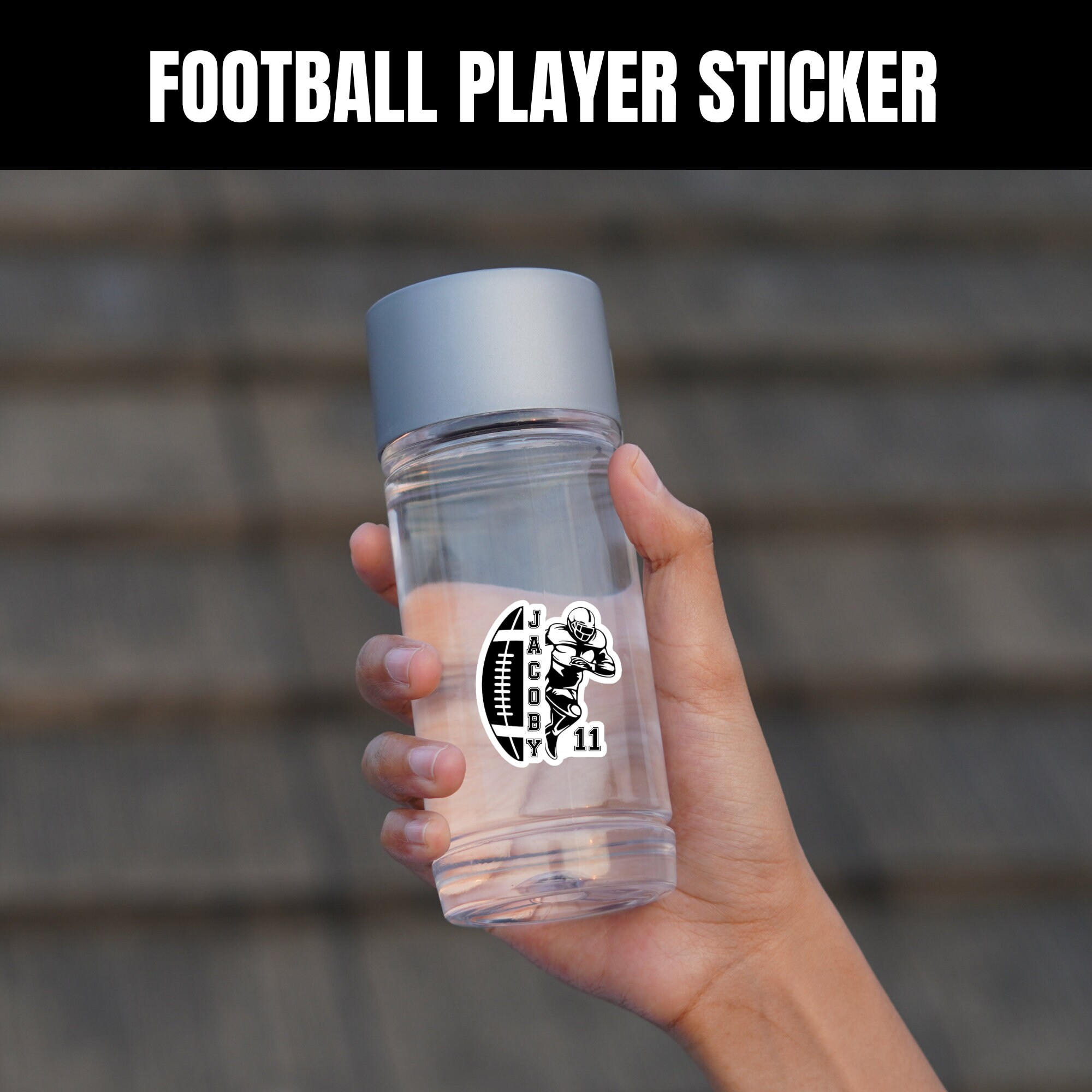 Personalized Football Player Decal | Custom Sports Team Sticker - Etsy