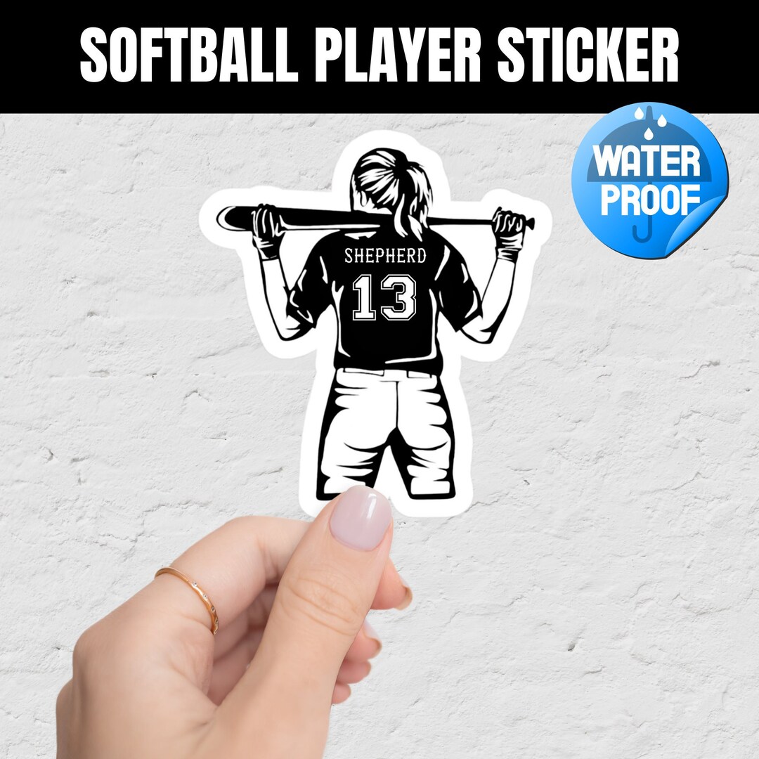 Softball Name Decal | Personalized Custom Softball Sticker | Team ...