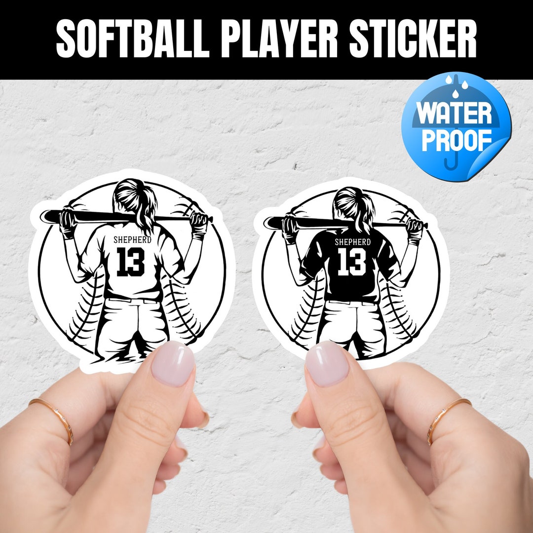 Softball Name Decal | Personalized Custom Softball Sticker | Team ...