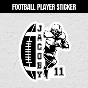 Personalized Football Player Decal | Custom Sports Team Sticker - Etsy