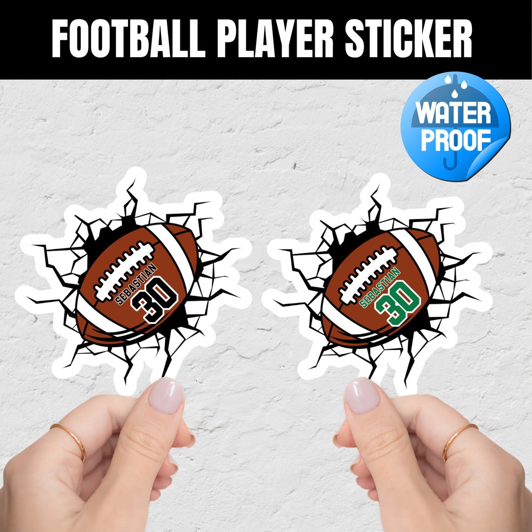Custom Football Name Sticker, Sports Team, Personalized Gift - Etsy