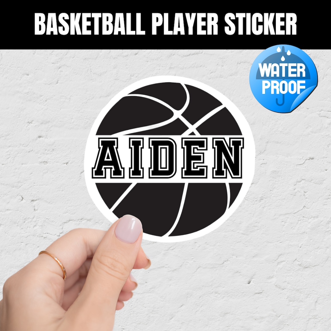 Personalized Basketball Sticker, Custom B-ball Decals for Your Water ...