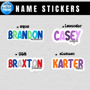 Waterproof Name Decal - Personalized Vinyl Sticker - FULL NAME STICKER ...