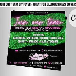 Join Our Team Flyer, DIY Canva Now Hiring Flyer Template. Editable ...