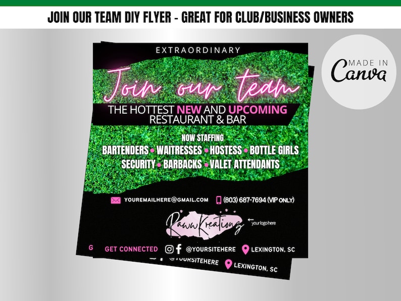 Join Our Team Flyer DIY Canva Now Hiring Flyer Template. - Etsy