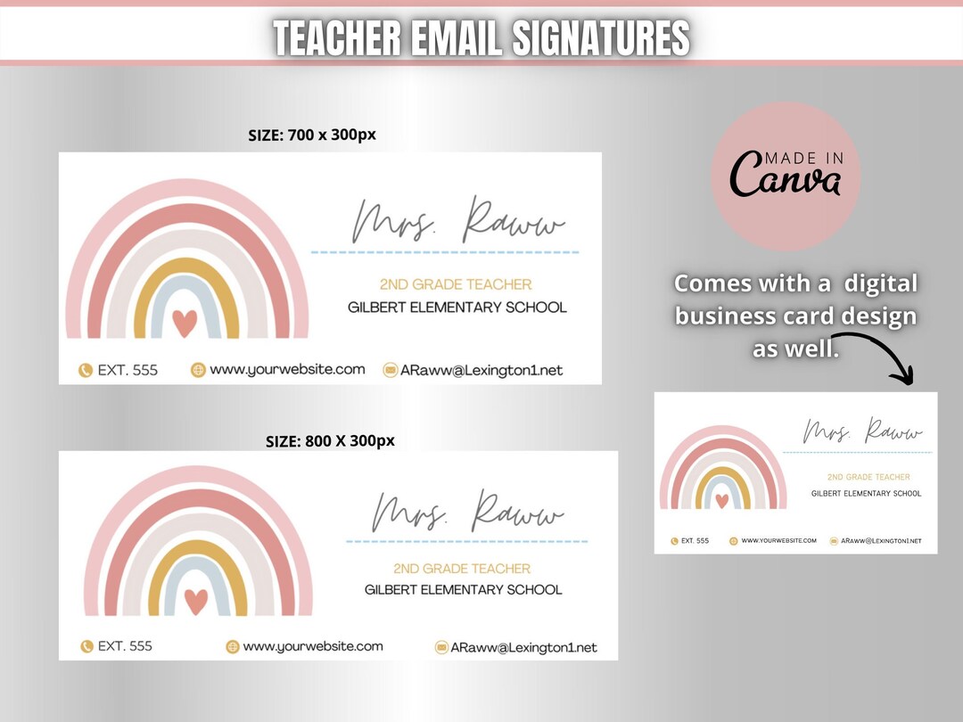 Teacher Email Signature BUNDLE, Email Template for Teachers, Boho ...