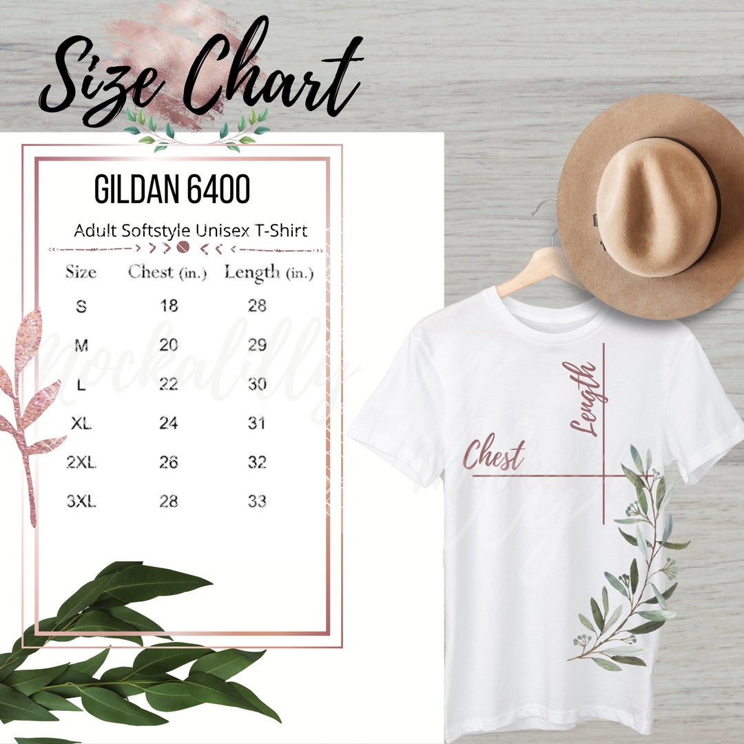 Gildan 64000 Size Chart, Gildan 64000 Adult Softstyle Unisex T-shirt, T ...
