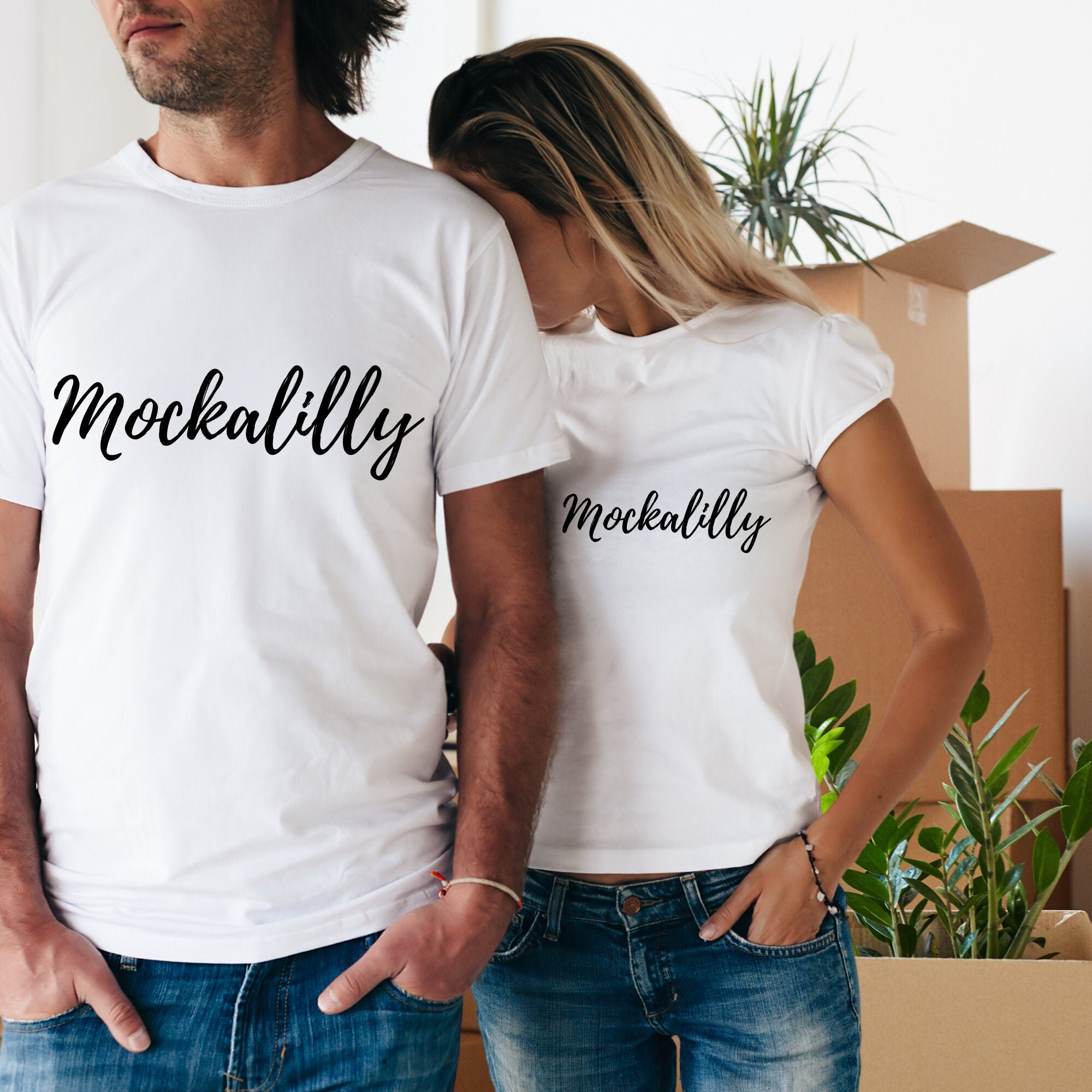 Couples Mockup Model Tshirt Canvas 3001 Mockup White Shirt Etsy