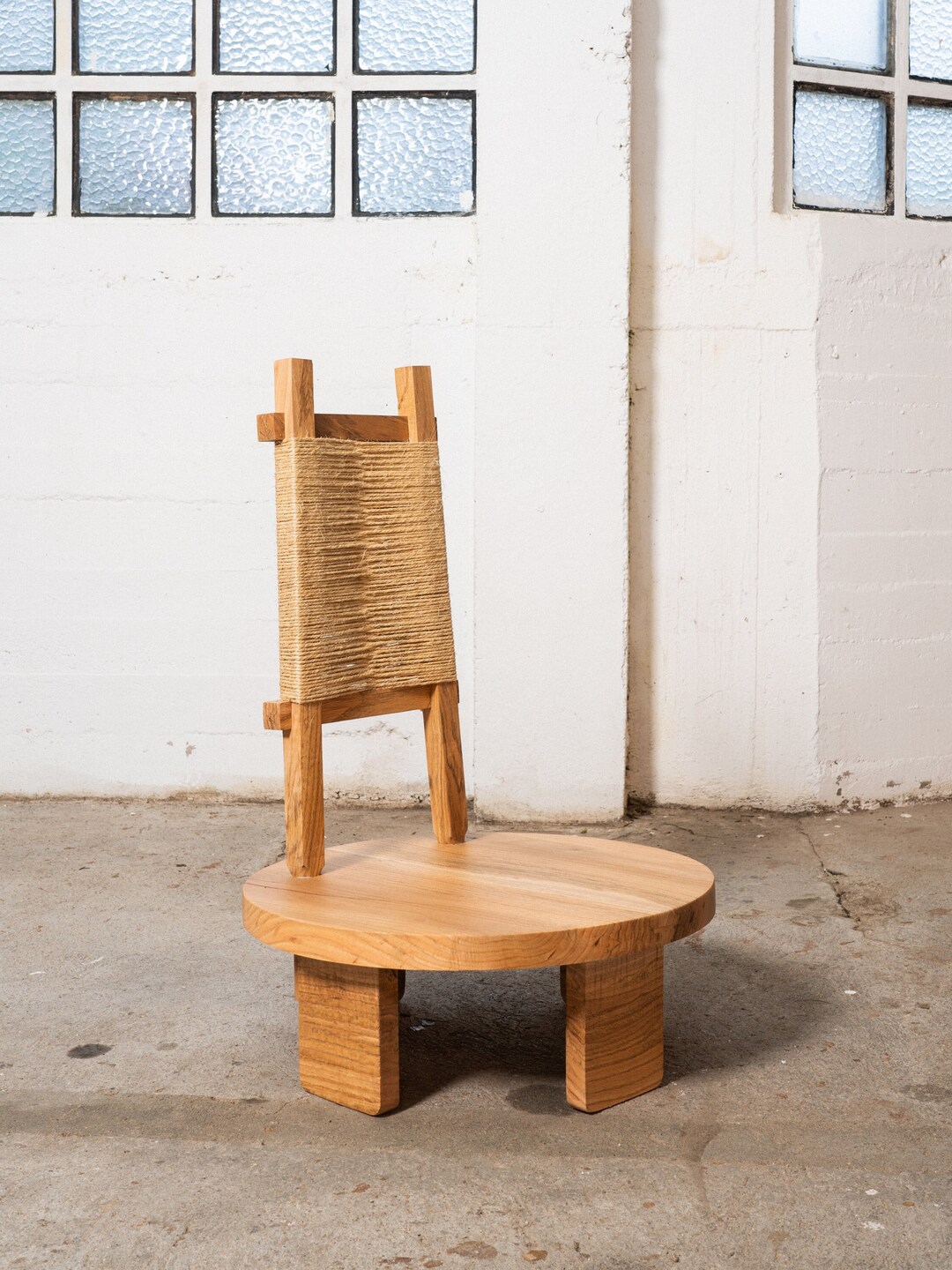 Low Wood Chair Boho Wood Chair Modern Wood Chair Natural Wood Chair ...