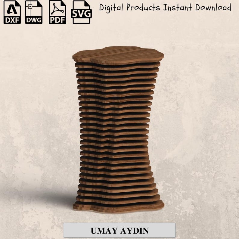 CNC Parametric Cocktail Table Design: Laser Cut DXF Plans (digital ...