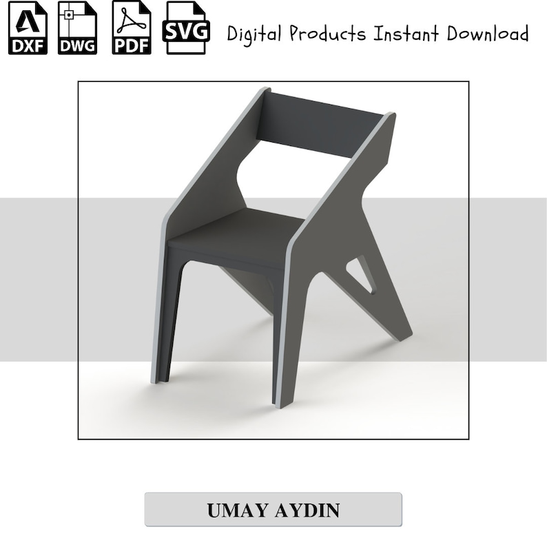 Modern Chair Design, Modern Dining Chair Plans, Minimalism Chair, Cnc ...