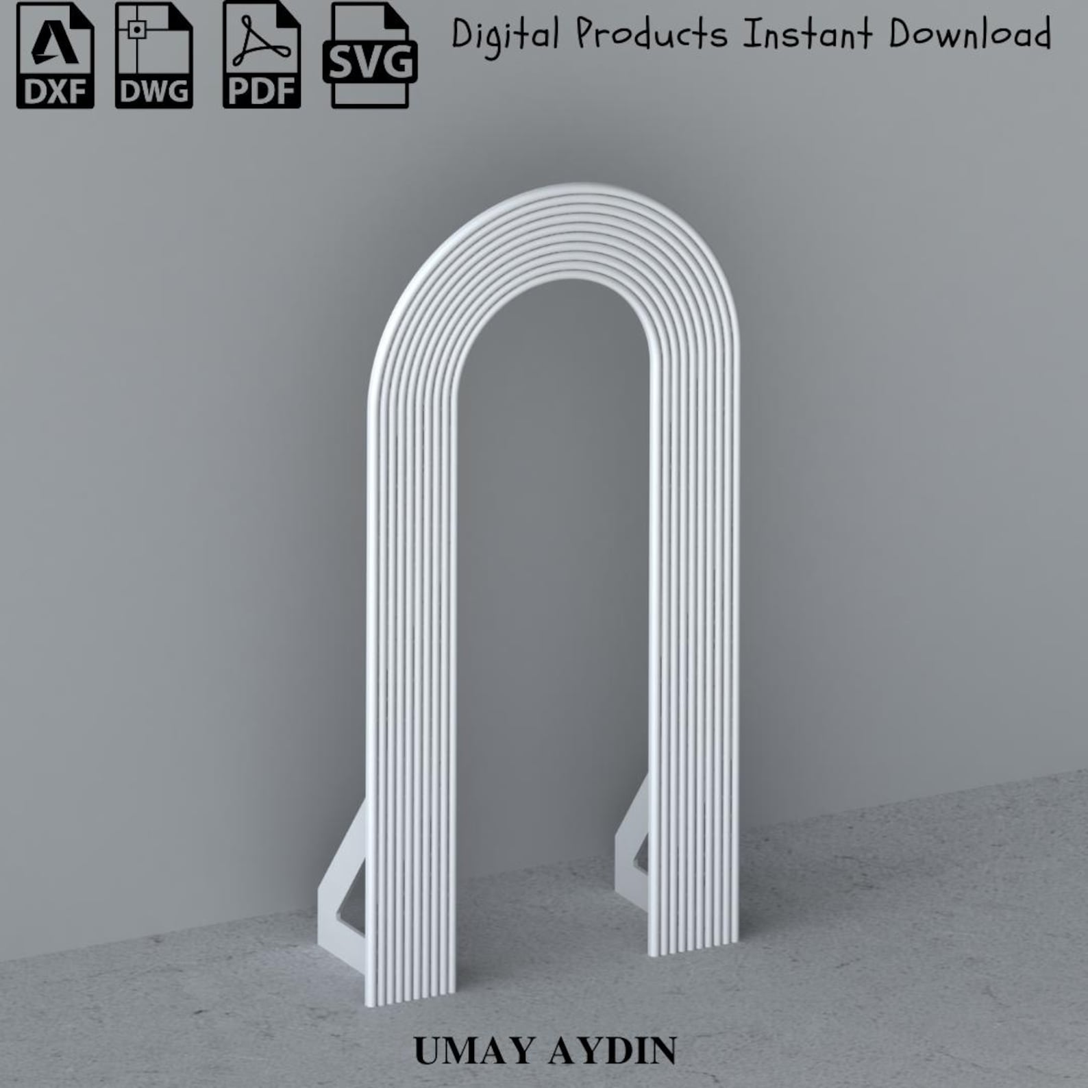 Wedding Ripple Arch CNC Backdrop Rainbow DXF Template - Digital Product ...