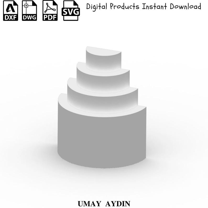 Round Reception Display Shelf SVG Cut File: CNC Template, Vector Files ...