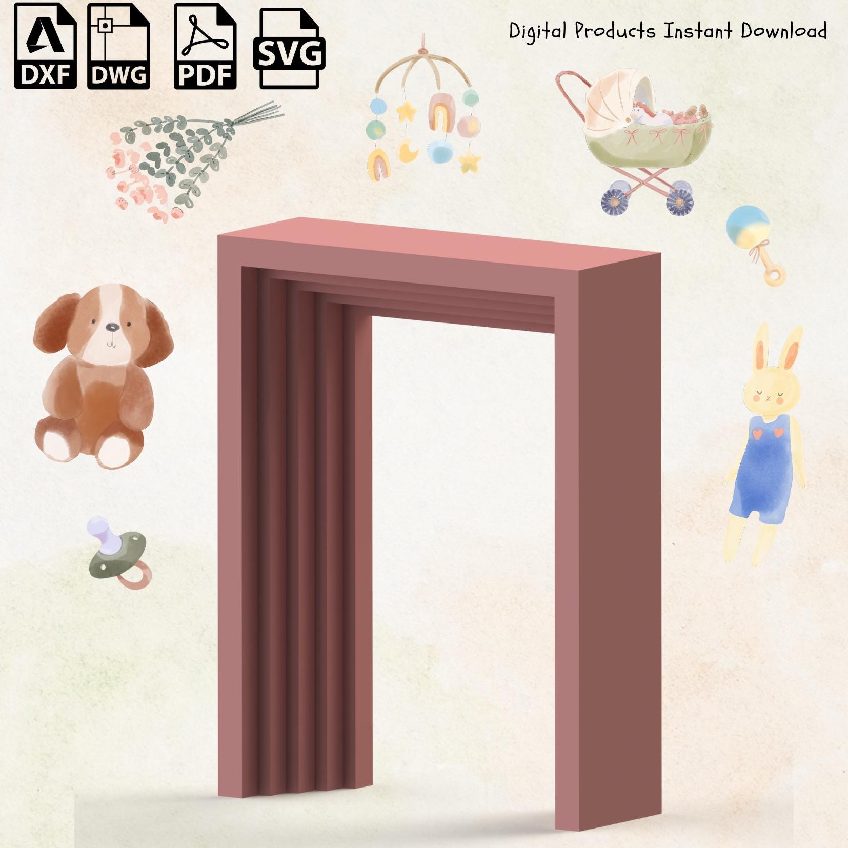 Customizable CNC Backdrop Design: 3D Cut Files, Templates & Vector ...