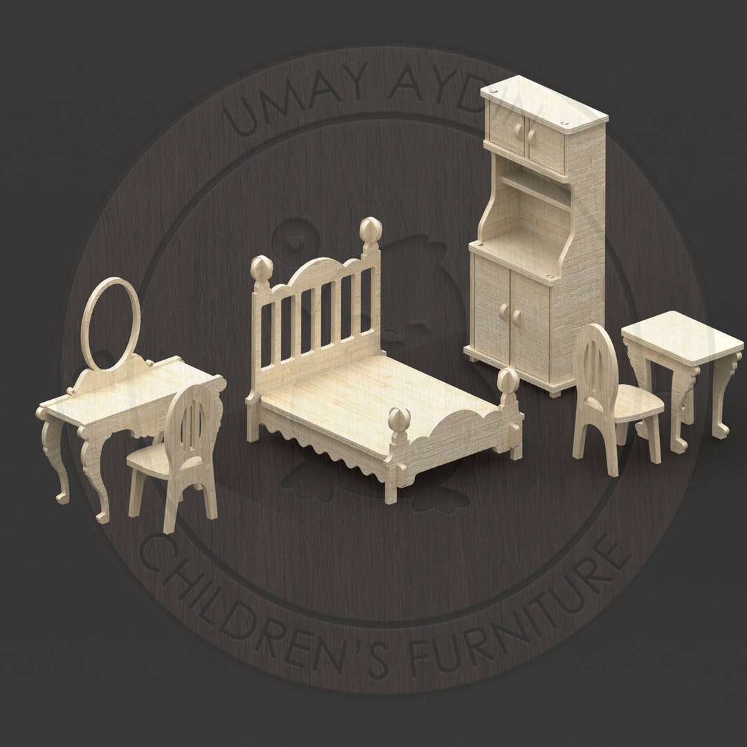 Doll House Decor Digital File - Bedroom Doll House - Dxf File, Pdf File ...
