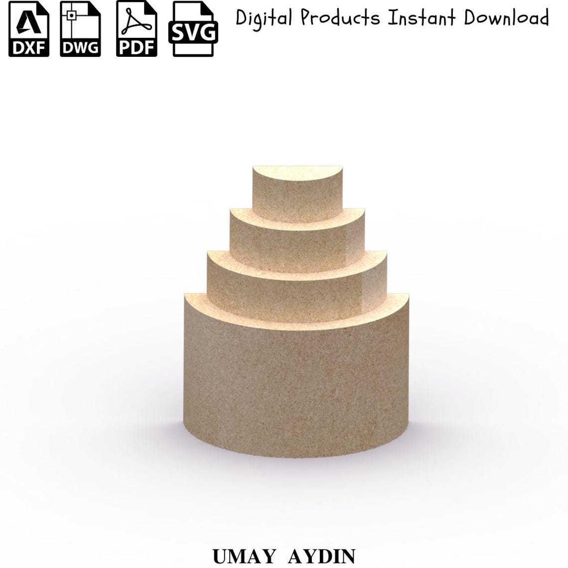 Round Reception Display Shelf SVG Cut File: CNC Template, Vector Files ...