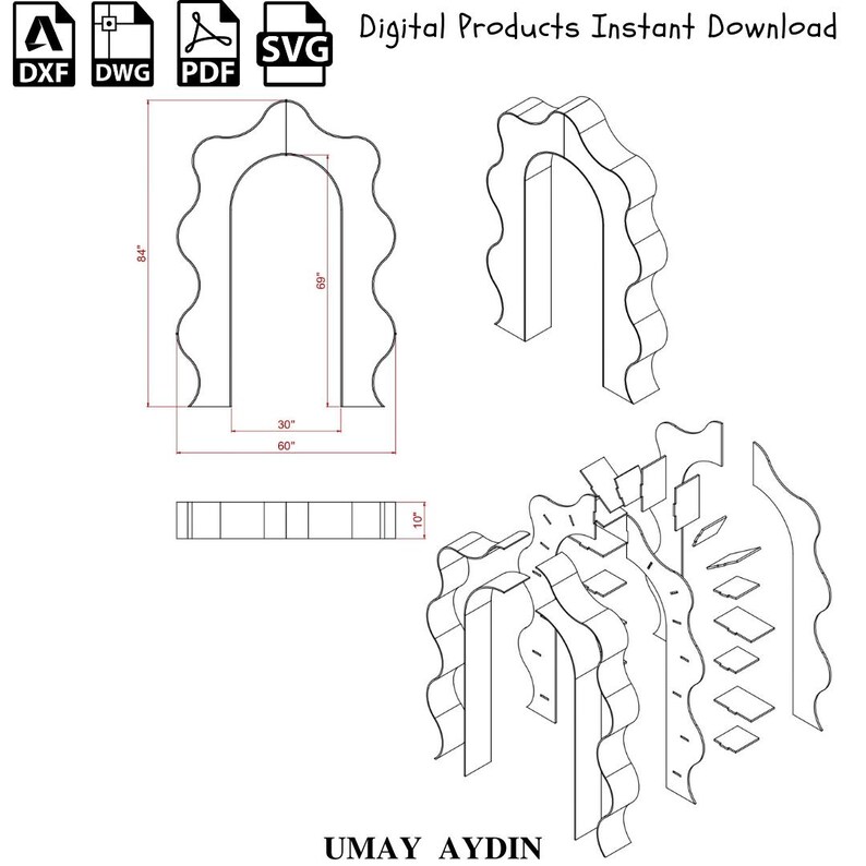 Wavy Backdrop Arch Design | CNC Wedding & Event Decor Templates ...