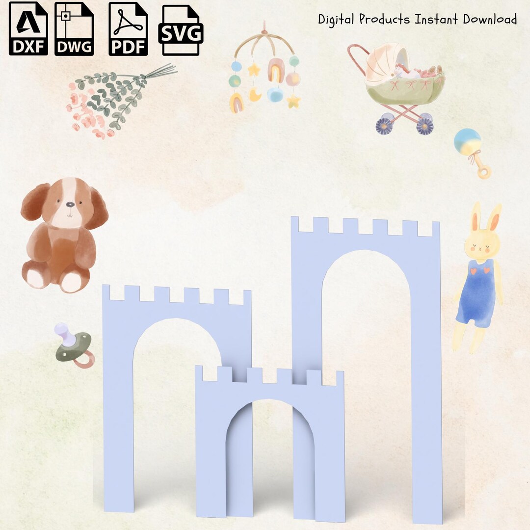 3D Princess Castle Balloon Arch Design: CNC File for Fairytale Birthday ...