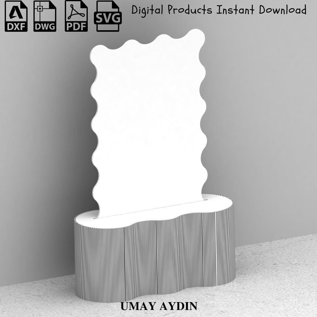 Wavy Wave Stand for Wedding, Wavy Ripple Stand Wedding Decor CNC DXF ...