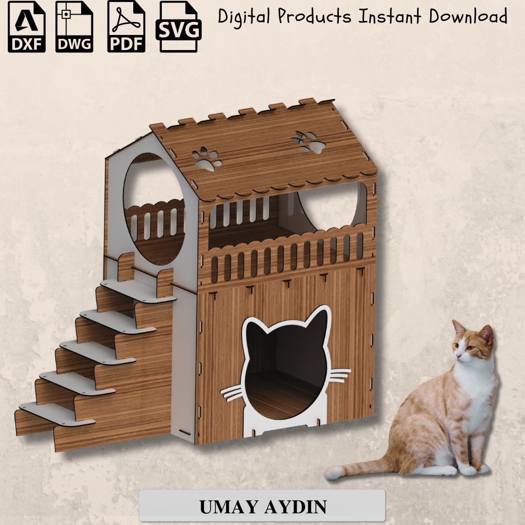 Modern Cat House Laser Cut SVG File: CNC Plan, Vector Files (digital ...