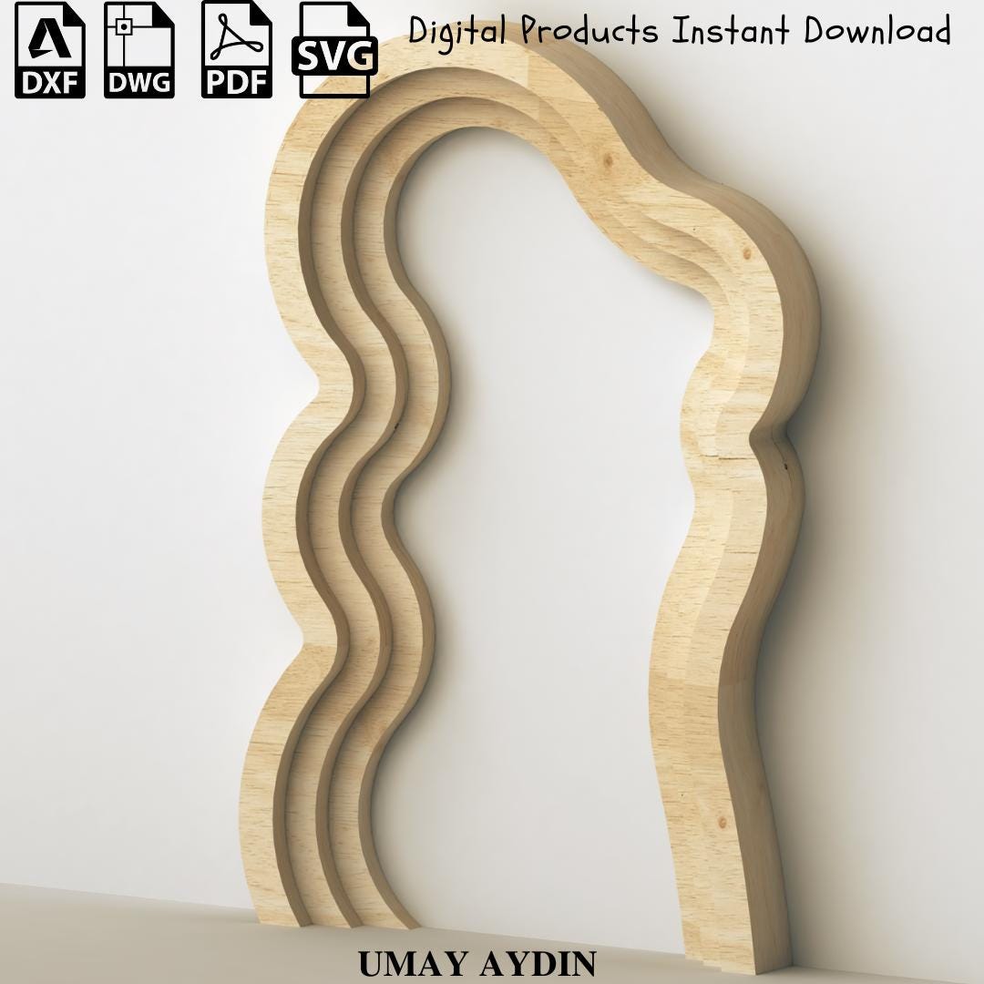 3D Wavy Wall Prop Template | Rainbow Arch Backdrop | CNC Ripple DXF ...