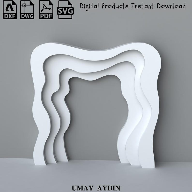 3D Rainbow Arch CNC Template | 3 Layers Ripple Arch DXF Files - Etsy