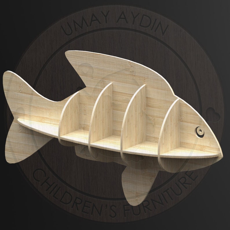 Customizable Fish Shelf Puzzle Blueprint for CNC, Woodworking Design ...