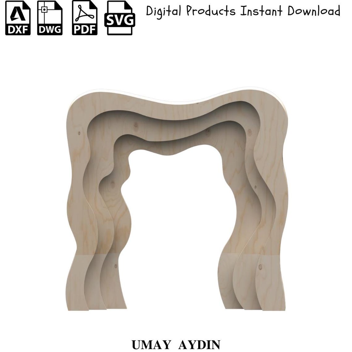 3D Rainbow Arch CNC Template | 3 Layers Ripple Arch DXF Files - Etsy