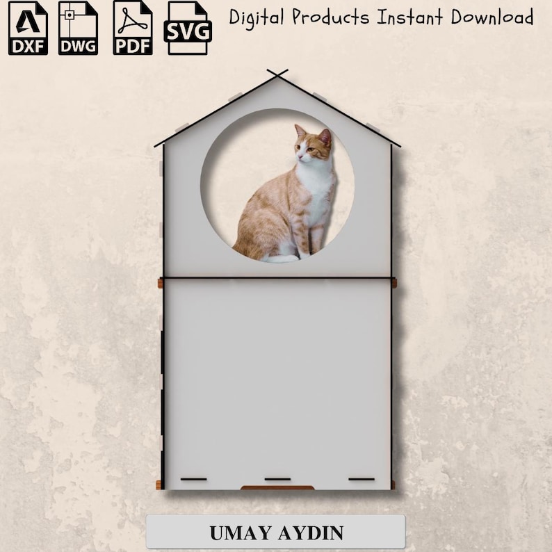 Modern Cat House Laser Cut SVG File: CNC Plan, Vector Files (digital ...