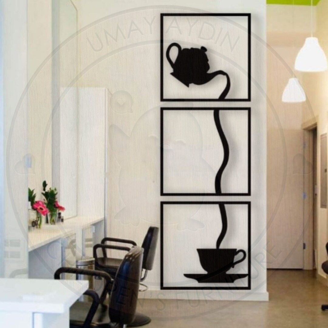 Wall Decor Laser Cut Vector Files DXF SVG Tea on the Wall Panel Cnc ...
