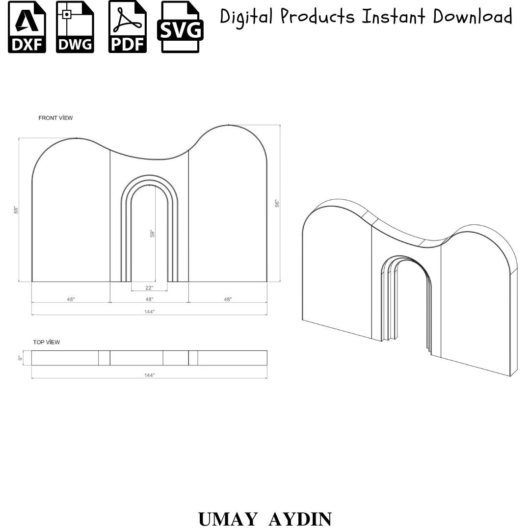 3D Rainbow Backdrop Template | Ripple Arch CNC File | Digital Download ...