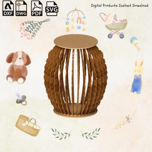 Parametric Round Cocktail Table DXF Plans: CNC Cake Stand Vector Files ...