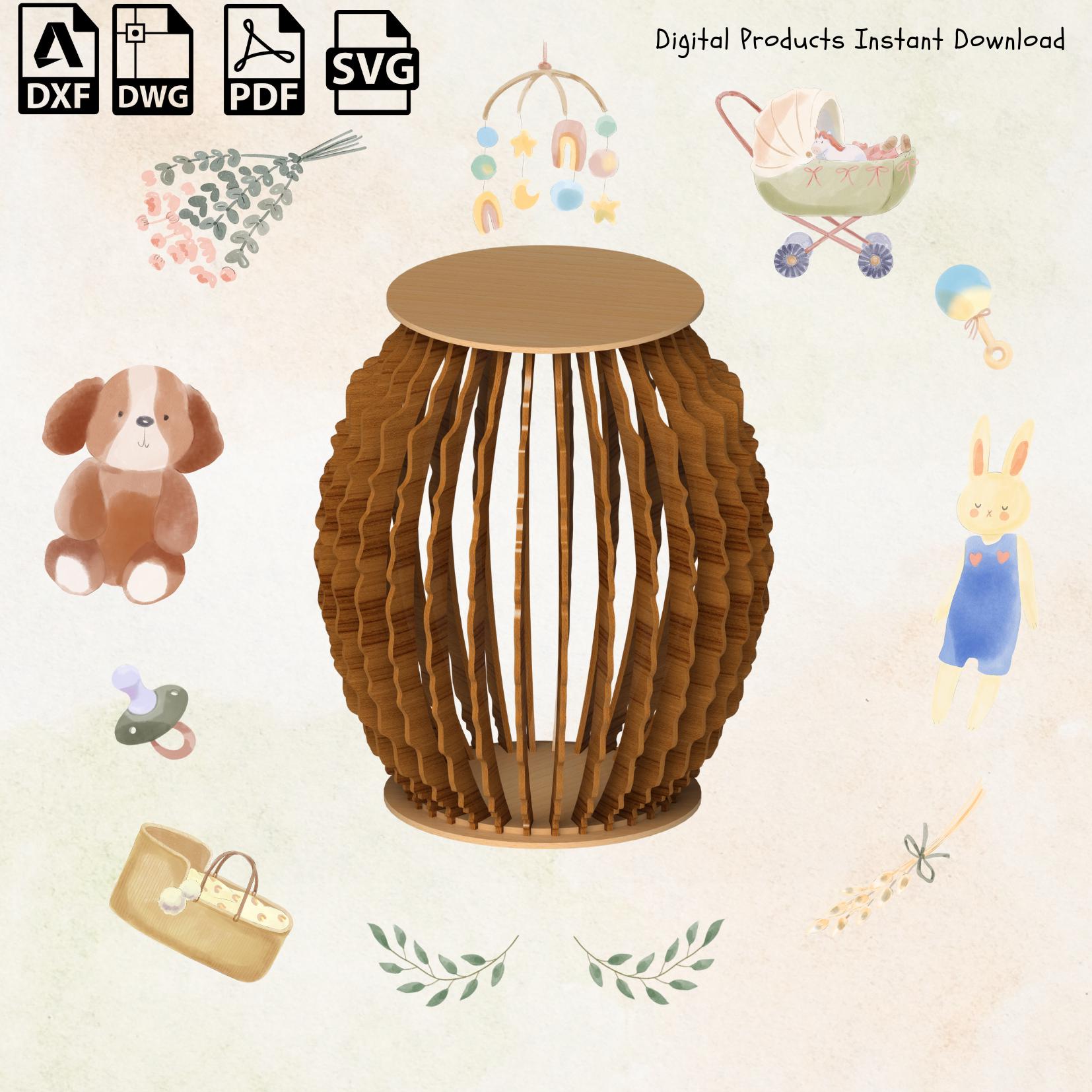 Parametric Round Cocktail Table - DXF Plans & Vector Files for Cake ...