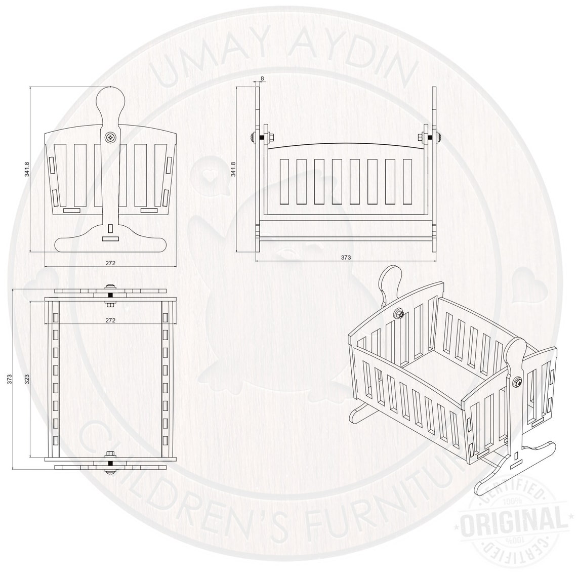 Doll Cradle, Baby Doll Cradle, Little Toy Cradle Vector File, Plywood ...