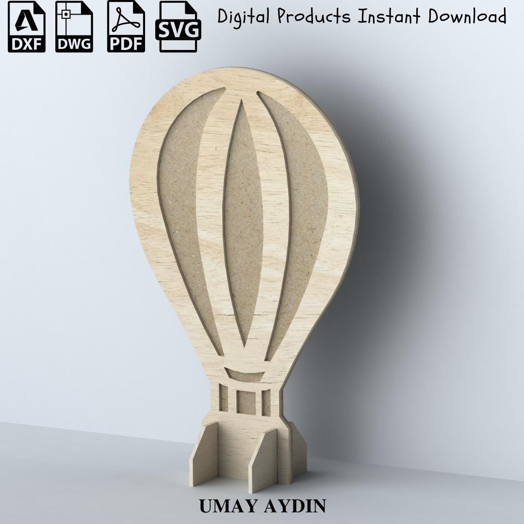 Plantilla CNC para globo aerostático 3D: Diseño de soporte de madera ...