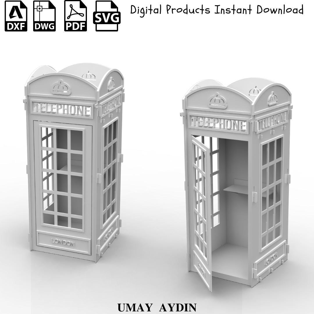 London Telephone Booth CNC File - Digital Download for Wedding Decor ...