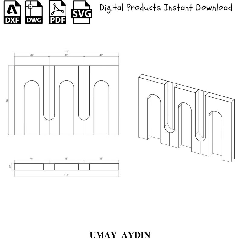 Ripple Arch CNC File - 3D Rainbow Backdrop Template | Instant Digital ...