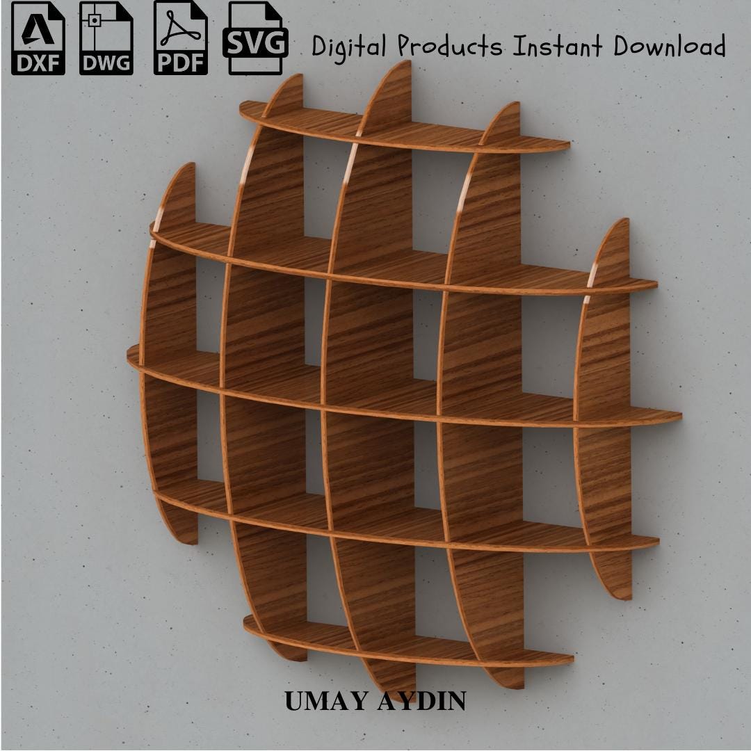 Parametric Waffle Wall Shelf Plans, Wall Bookshelf, Waffle Shelf Plans ...