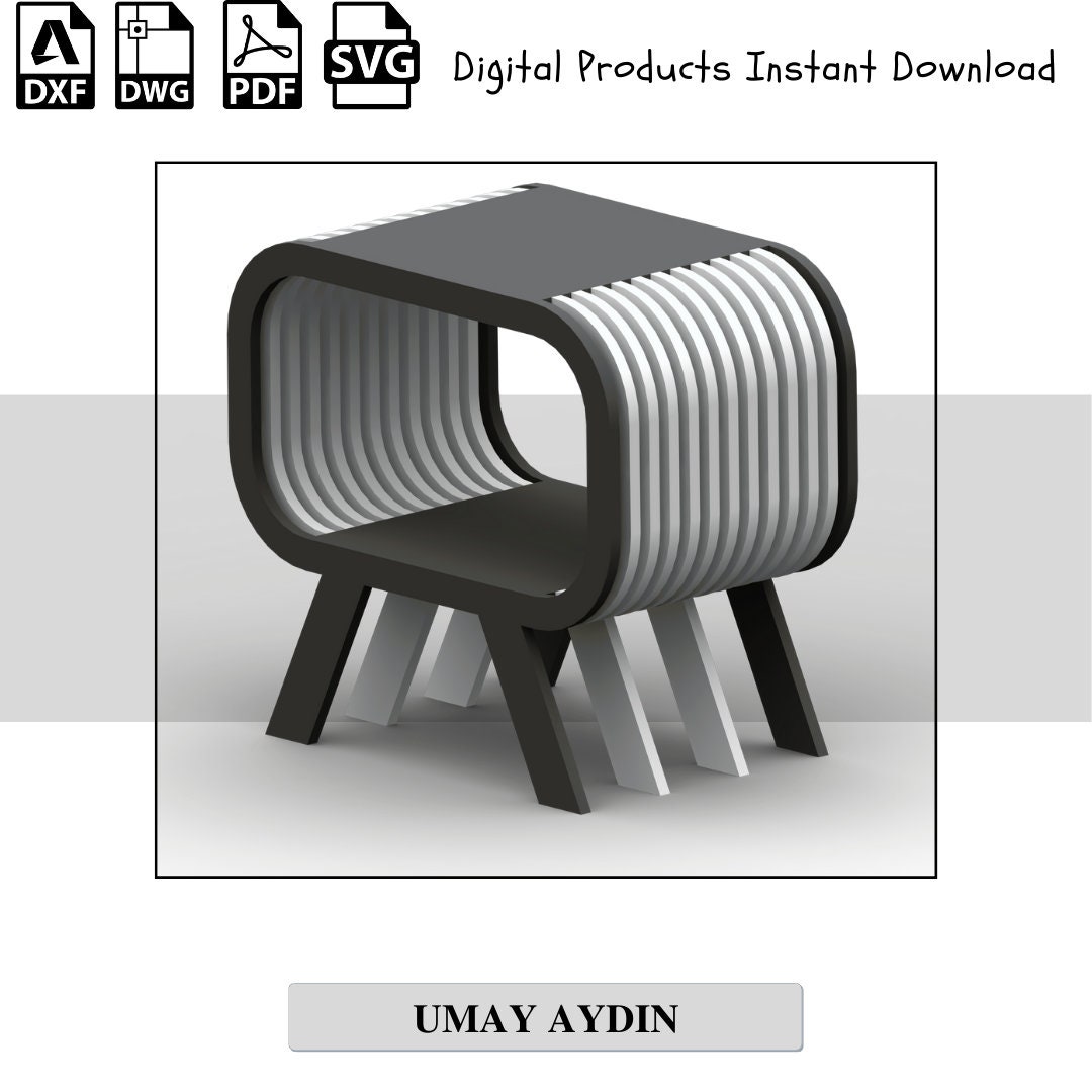 Modern Parametric Nightstand: Geometric CNC Design (digital Product) - Etsy