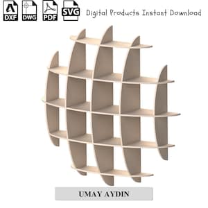 Parametric Waffle Wall Shelf Plans, Wall Bookshelf, Waffle Shelf Plans ...