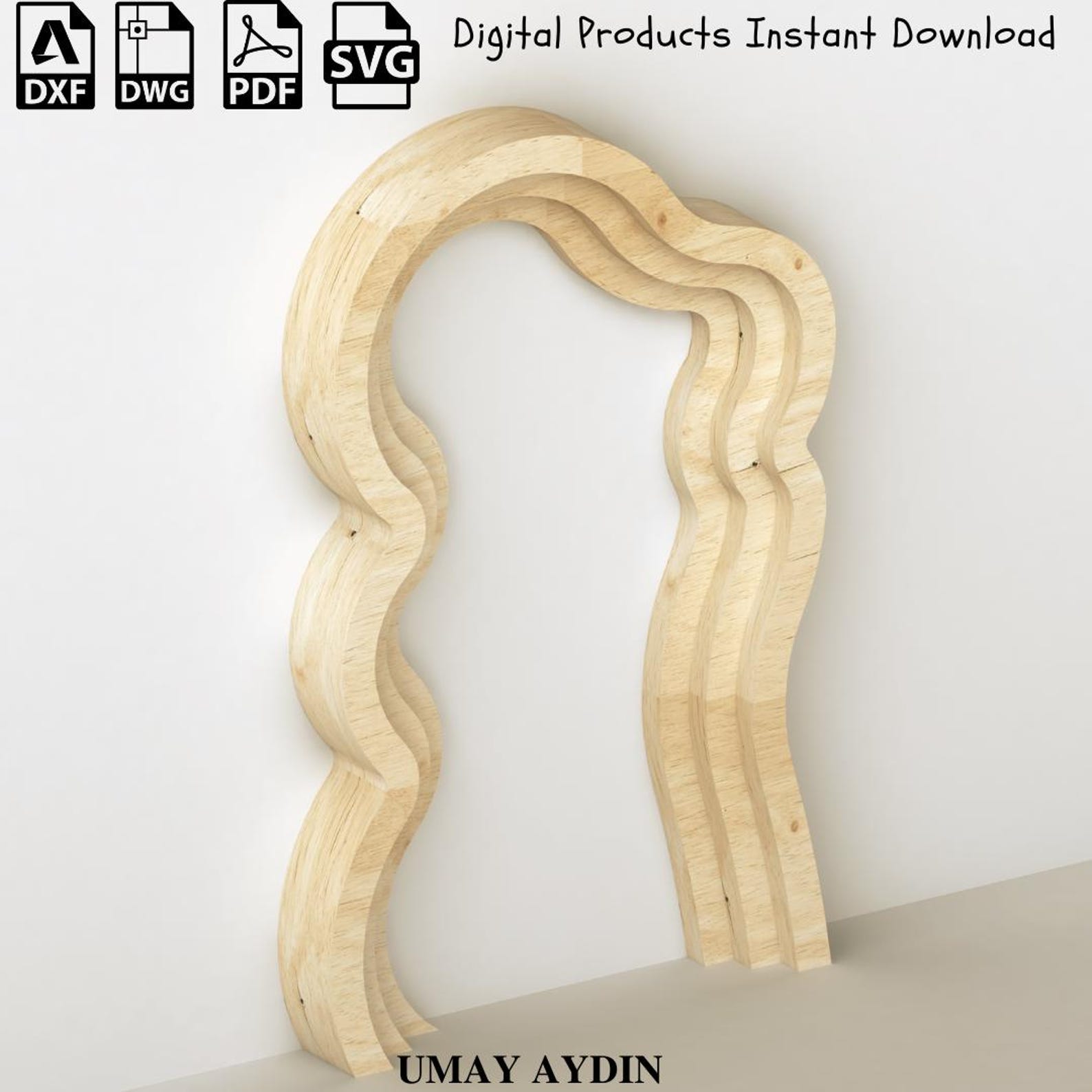 3D Wavy Wall Prop Template | Rainbow Arch Backdrop | CNC Ripple DXF ...