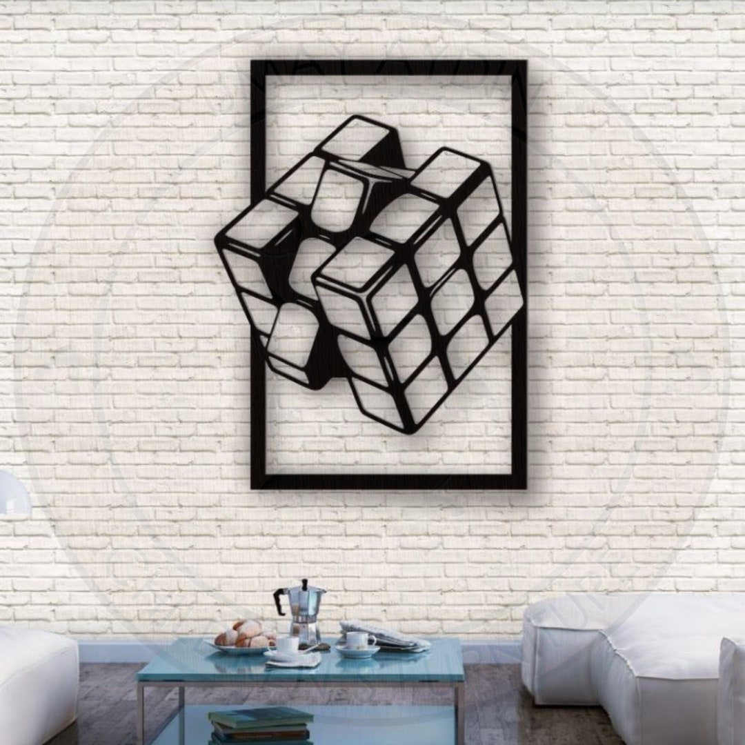 Wall Decor Laser Cut Vector Files DXF SVG Rubic Decor on the Wall Panel ...