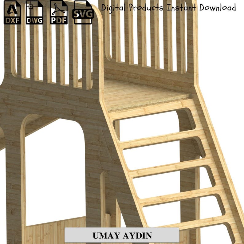 Laser Cut Miniature Swing and Slide Set: Garden Decor Files (SVG DXF ...