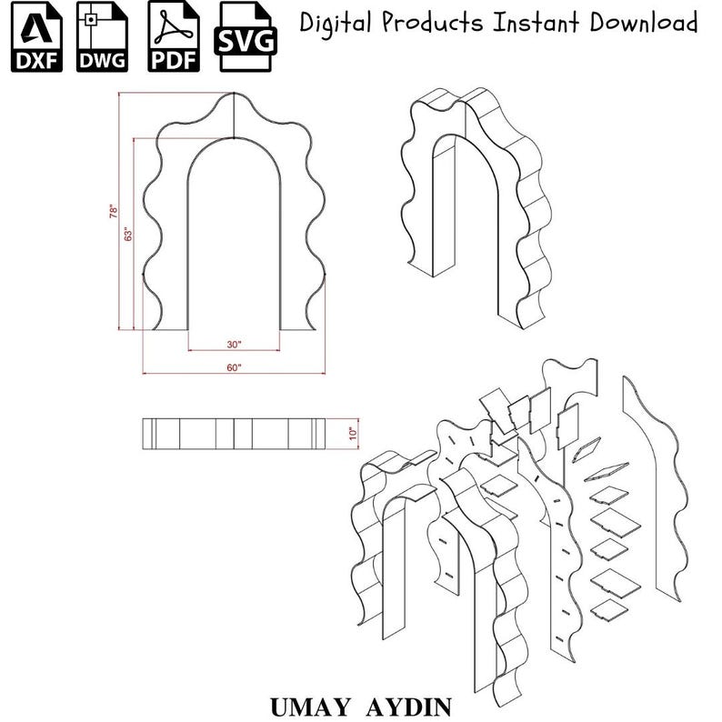 Wavy Backdrop Arch Design | CNC Wedding & Event Decor Templates ...