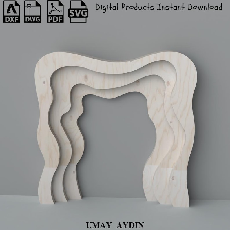 3D Rainbow Arch CNC Template | 3 Layers Ripple Arch DXF Files - Etsy