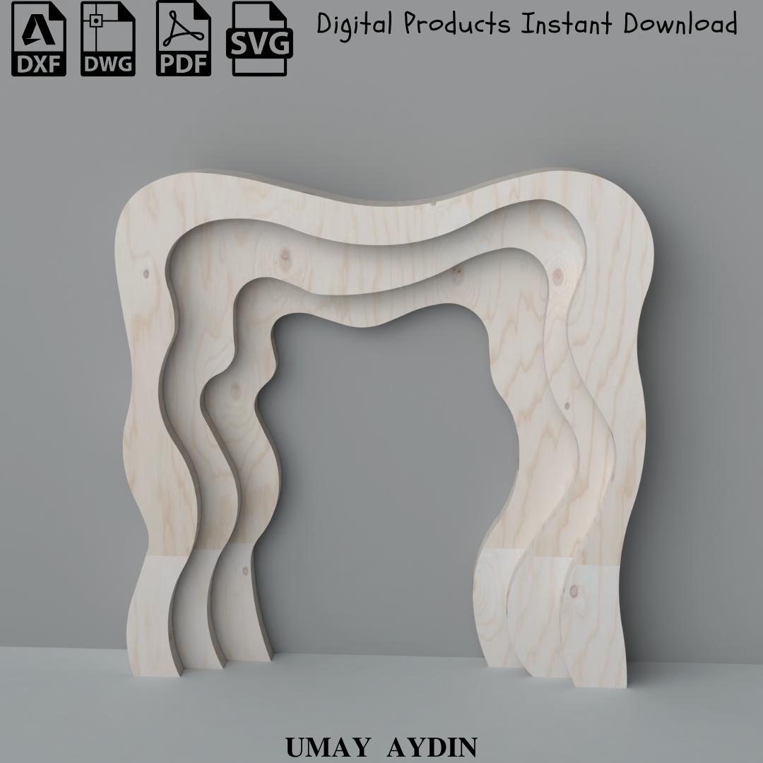 3D Rainbow Arch CNC Template | 3 Layers Ripple Arch DXF Files - Etsy