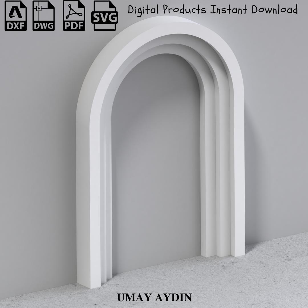 3 Layers 3D Arch Backdrop, 3D Rainbow Arch, Ripple Arch for Weddings ...