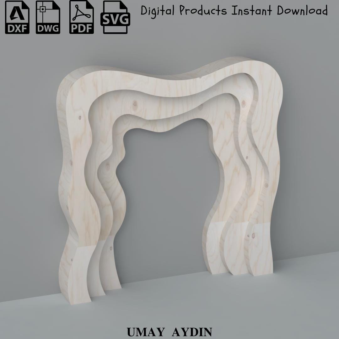 3D Rainbow Arch CNC Template | 3 Layers Ripple Arch DXF Files - Etsy