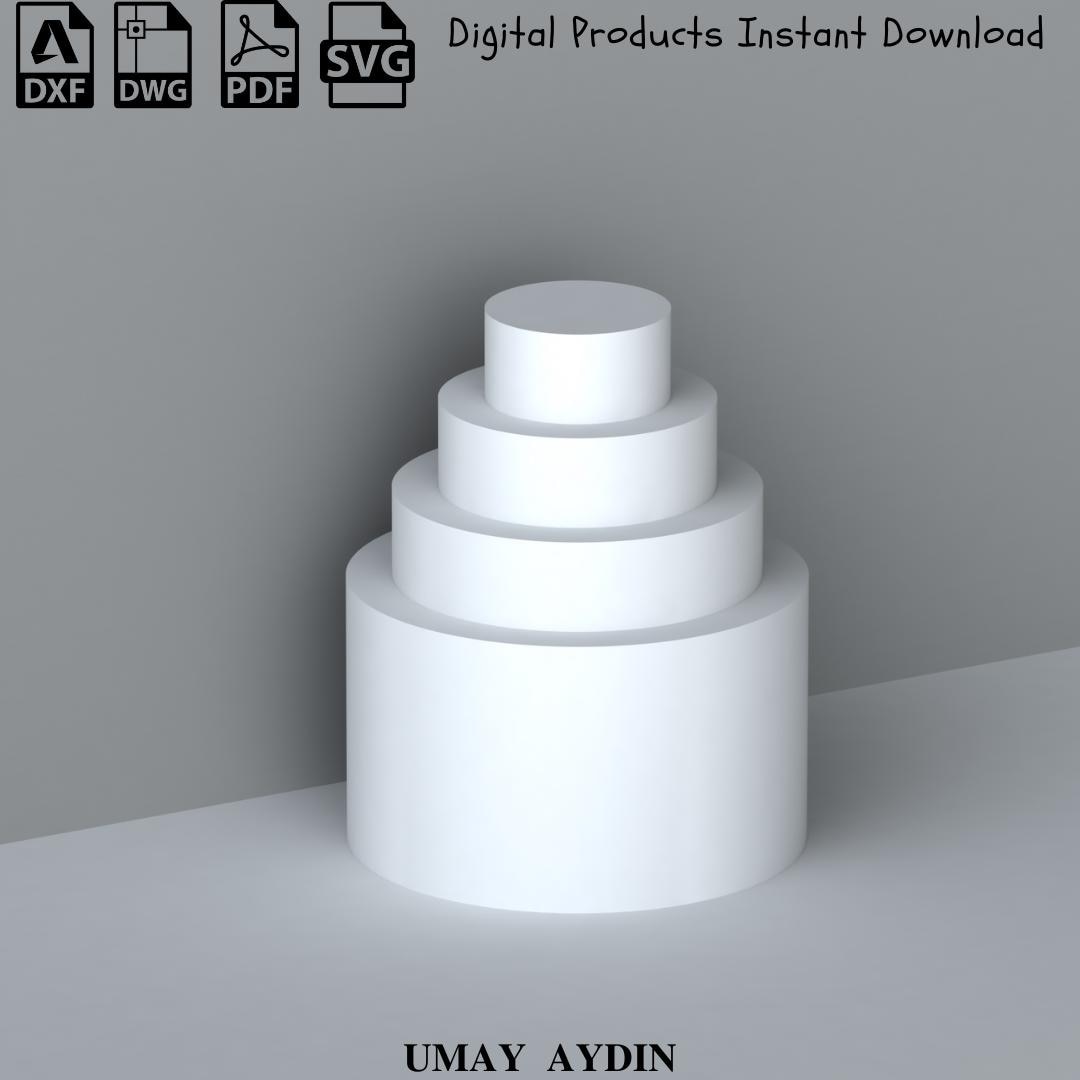 Round Reception Display Shelf SVG Cut File: CNC Template, Vector Files ...